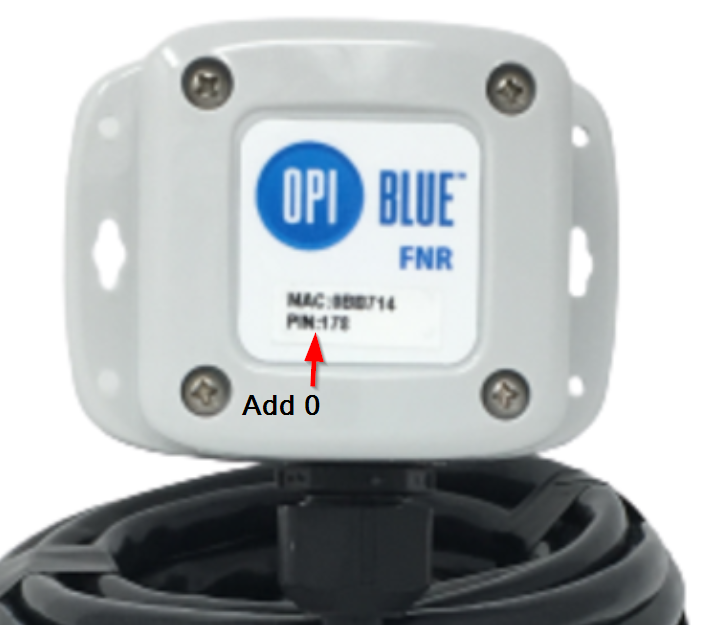 What PIN is used if the Fan Node Radio ( FNR) only has a 3 digit PIN